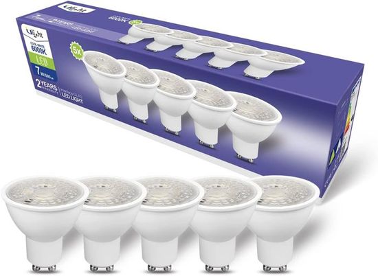 Ampoule LED GU10 40D 7W quivalent une Lampe Halogne 50W Blanc Froid 6000K 590 Lumens Porte 40 ...