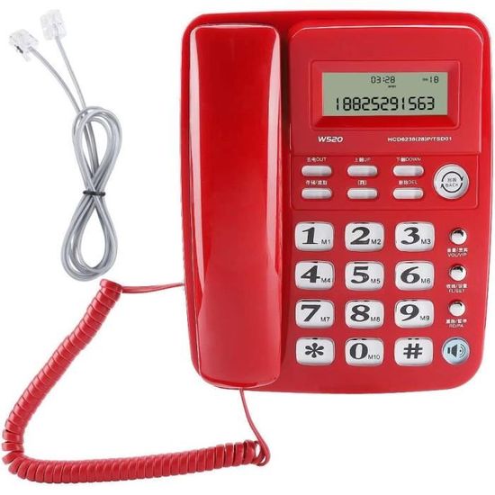 Filed Phone, W520 Téléphone fixe à domicile sans fil téléphone de Bureau Fixe bureau Mobile ...