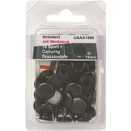 1886 Lot de 10 boutons pression Sport Camping en métal inoxydable bruni ...