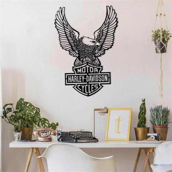 Decoration Murale Metal Moto Harley Davidson Aigle Art Mural En Métal