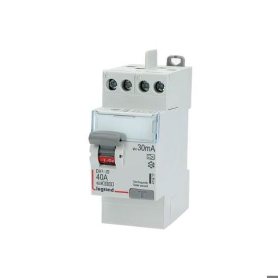 Interrupteur différentiel DX³-ID arrivée haute et départ haut à vis 2P 230V 40A type A 30mA ...