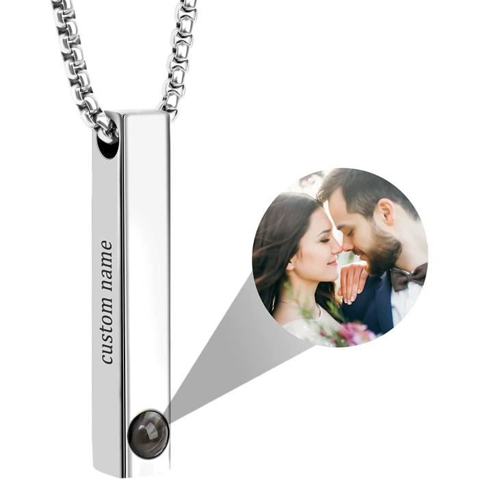 Collier Personnalisé Photo Projection Barres Collier avec Photo à L ...