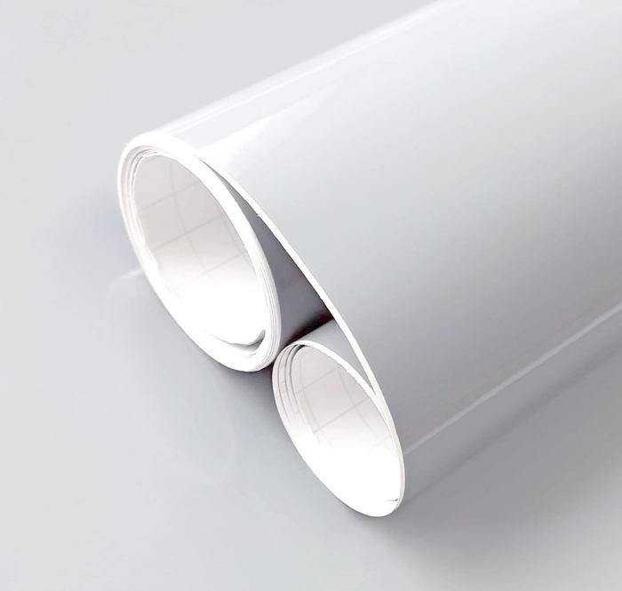 Vinyle adhésif gris clair brillant 60 x 300 cm pour meubles de cuisine ...