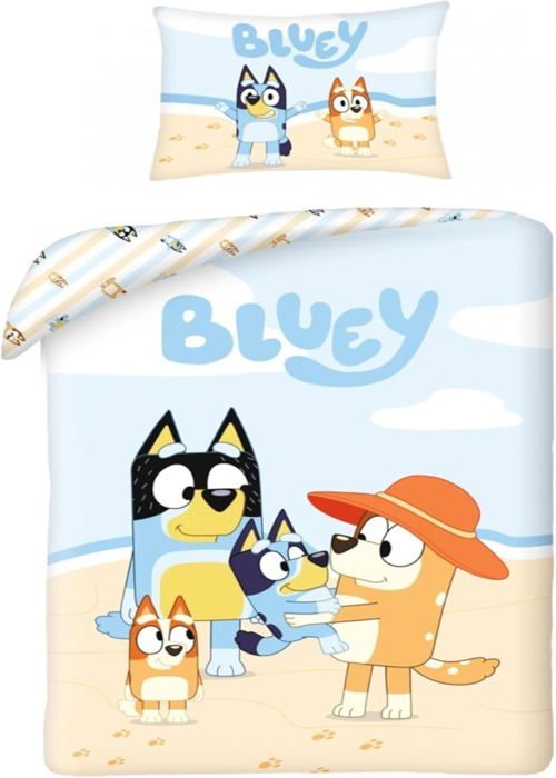 Parure de Lit Bluey Family, 100% Coton, Housse de Couette 140x200 cm ...
