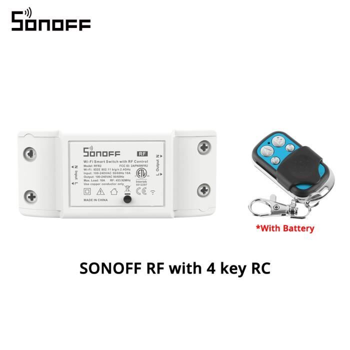 RF avec RC-Sonoff RF WiFi interrupteur Intelligent 433Mhz récepteur RF télécommande intelligente ...