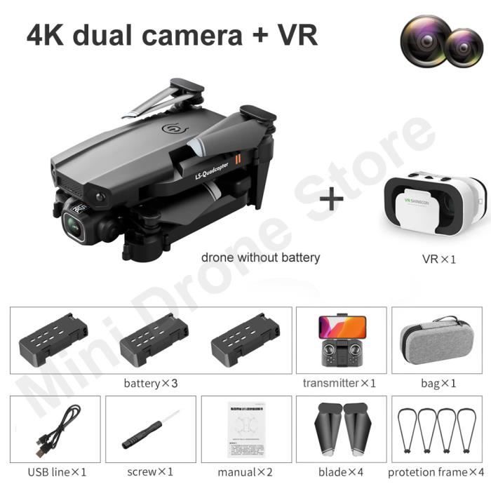 VR 4K 2C 3B - Mini importateur FPV VR, Hélicoptère RC, 4K HD ...