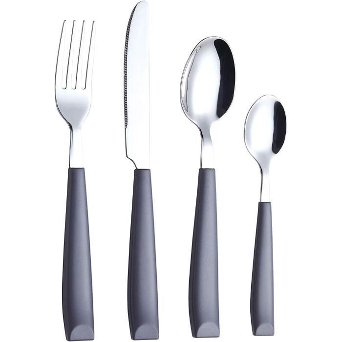 Couverts en Inox 16 Pièces - Ménagères avec des poignées en plastique ...