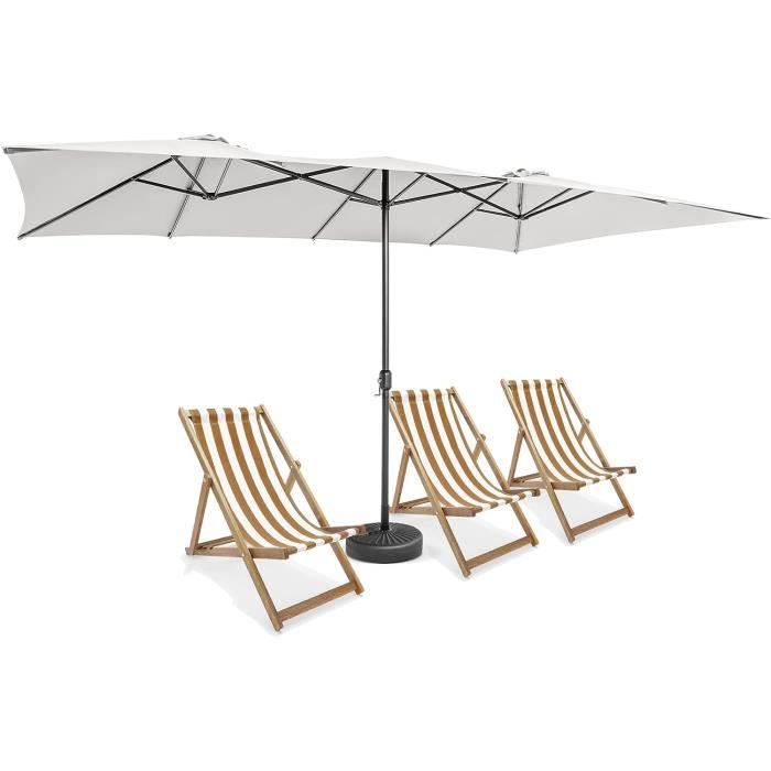 Parasol Double, Rectangulaire, Avec Manivelle Et Protection Uv, Grand ...