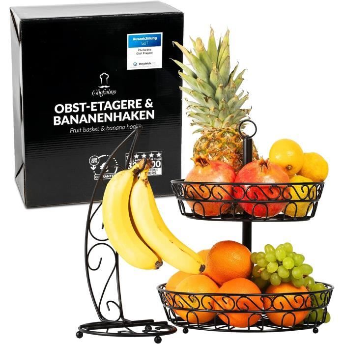 Fruitetagere Et Banana Stand - Corbeille À Fruits Noir - Bol À Fruits ...