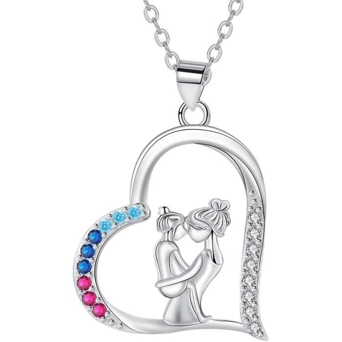 Collier Mère Et Fille Argent 925 Maman Coeur Collier Mère Fille ...