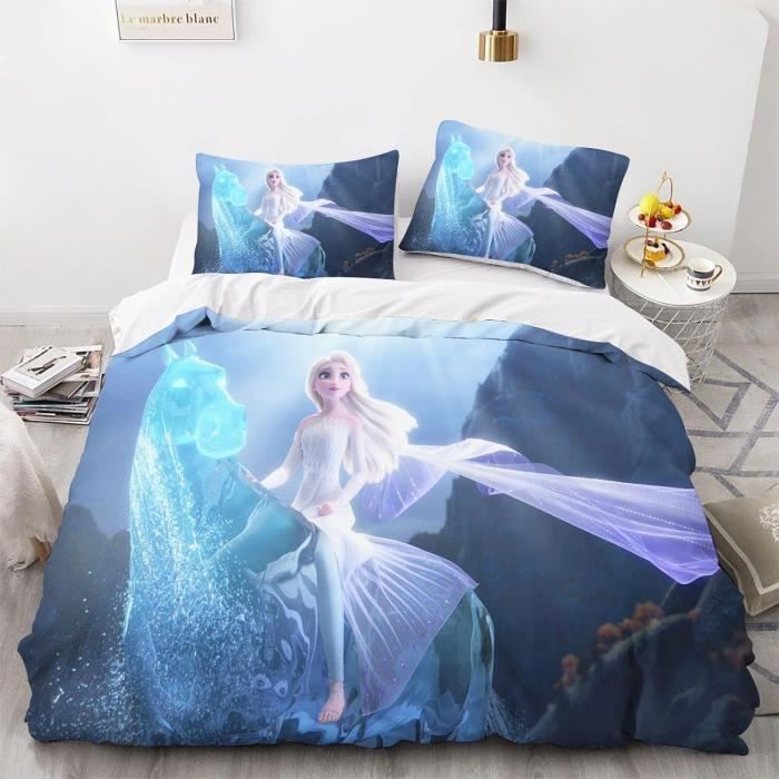 Parure De Lit La Reine Des Neiges Anna & Elsa Olaf Kristoff Avec Housse ...