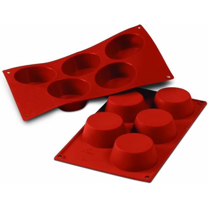 Moule Forme Muffin Taille Grande 5 Cavités Silicone Terre Cuite - Sf024 ...