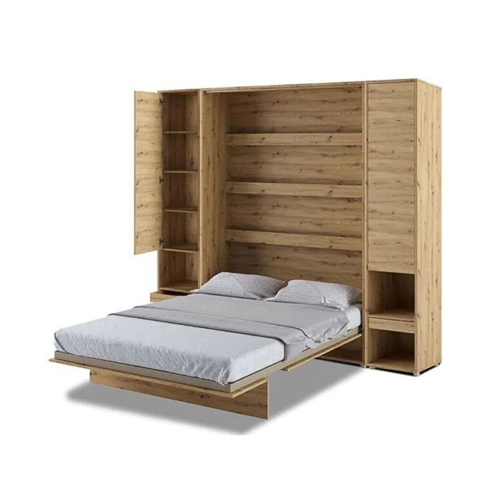 Lit escamotable 140 x 200 cm avec 2 armoires et 2 tables de chevet ...