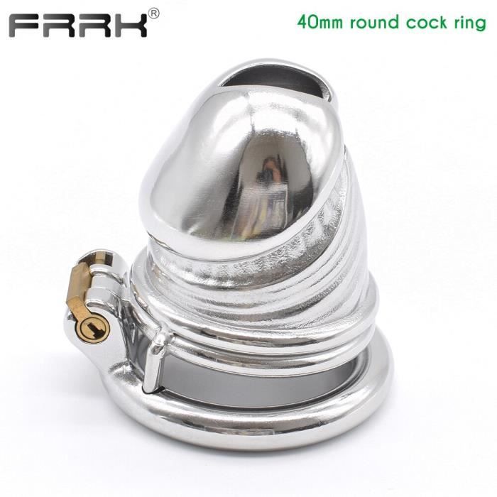 Cage de chasteté pour homme, en métal de 37mm, dispositif de ceinture de Bondage, anneaux de ...