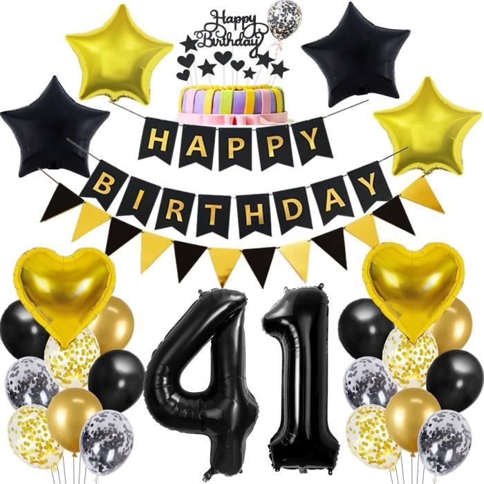 Ballons 41E Anniversaire Homme Femme 41 .Déco Gâteau, 41E Anniversaire ...