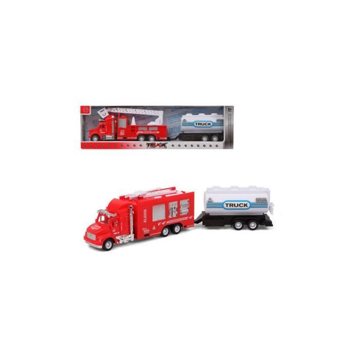 Camion de Pompiers Rouge - BigBuy Fun - 119176 - Friction - Jouet pour ...