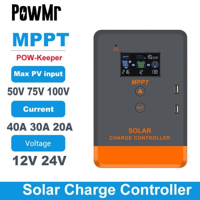 12V 24V - MPPT 20A - contrôleur de chargeur MPPT pour panneaux solaires, 40a, 30a, 20a, 12V, 24V ...
