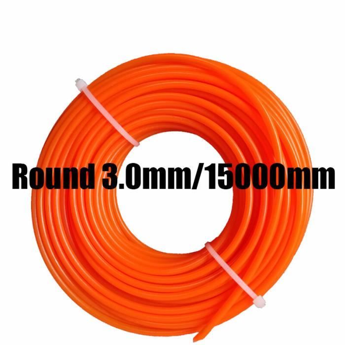 Tondeuse,Fil de coupe en Nylon 15m, pour tondeuse à gazon, pour remplacement de tête coupe gazon ...