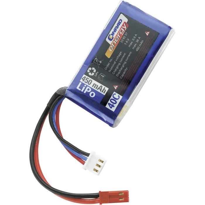 Pack de batterie (LiPo) 7.4 V 450 mAh Conrad energy 238237 40 C ...