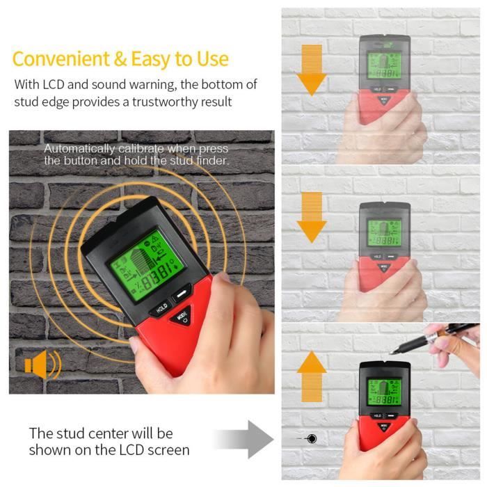 EJ.life Détecteur de montants portable Scanner mural multifonctionnel à ...