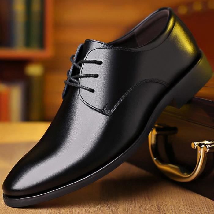 Chaussures en cuir pour hommes - Faire la fête - Noir - Adulte Noir ...