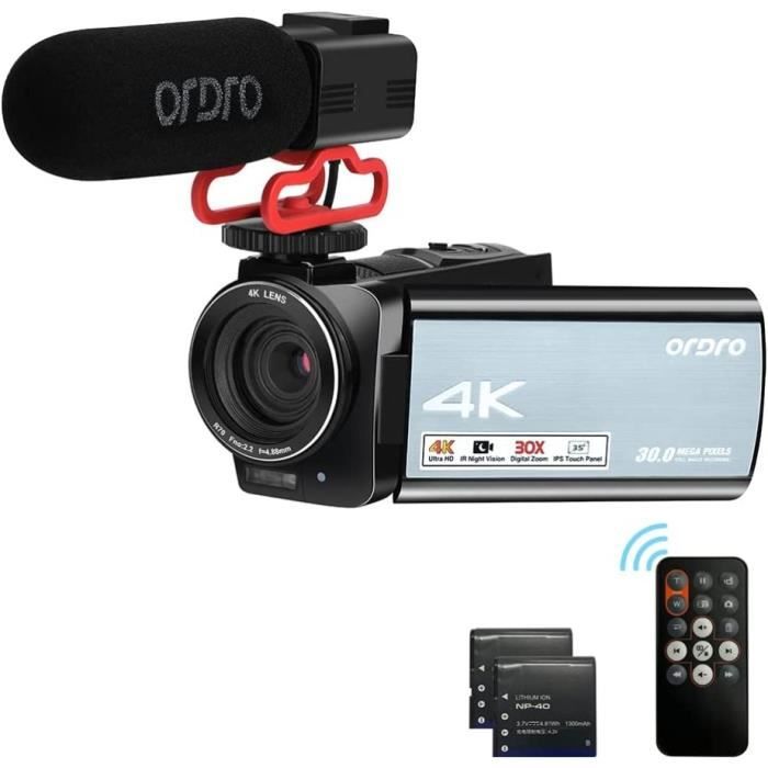 Ordro Ax10 Caméscope 4k 30 Fps Ultra Hd Avec Vision Nocturne Infrarouge
