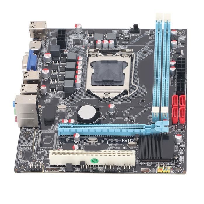 Shipenophy carte mère LGA 1156 Carte mère DDR3 1 PCIex16 4 SATA2.0 DDR3 ...