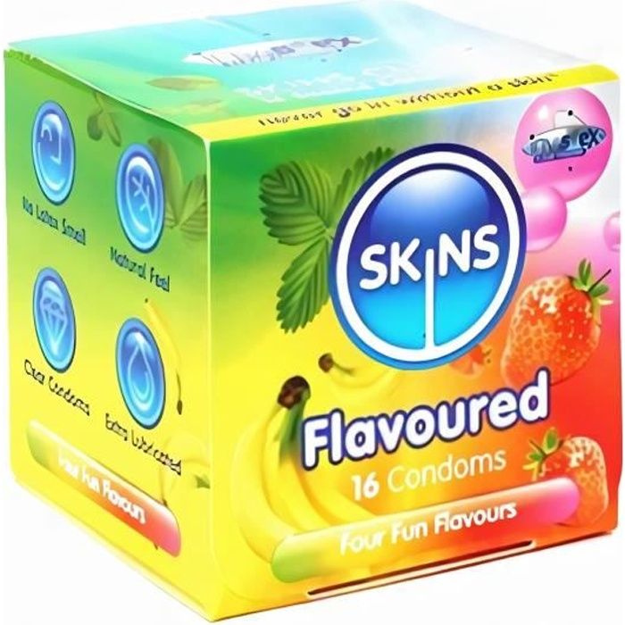 Préservatifs Skins Flavoured - Boite 16 préservatifs - Cdiscount Au ...