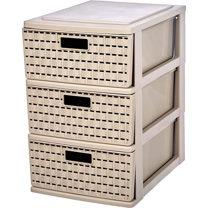 SUNDIS Tour de rangement Country - 3 Tiroirs Format A5 ( 2 Litres ...