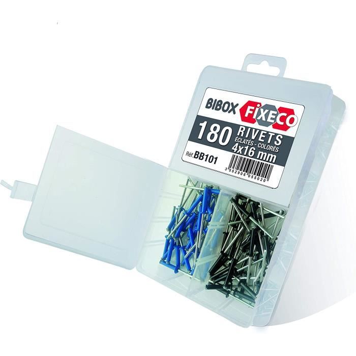 Bibox Rivets éclatés Colorés 4X16-180Pcs44 - Cdiscount Bricolage