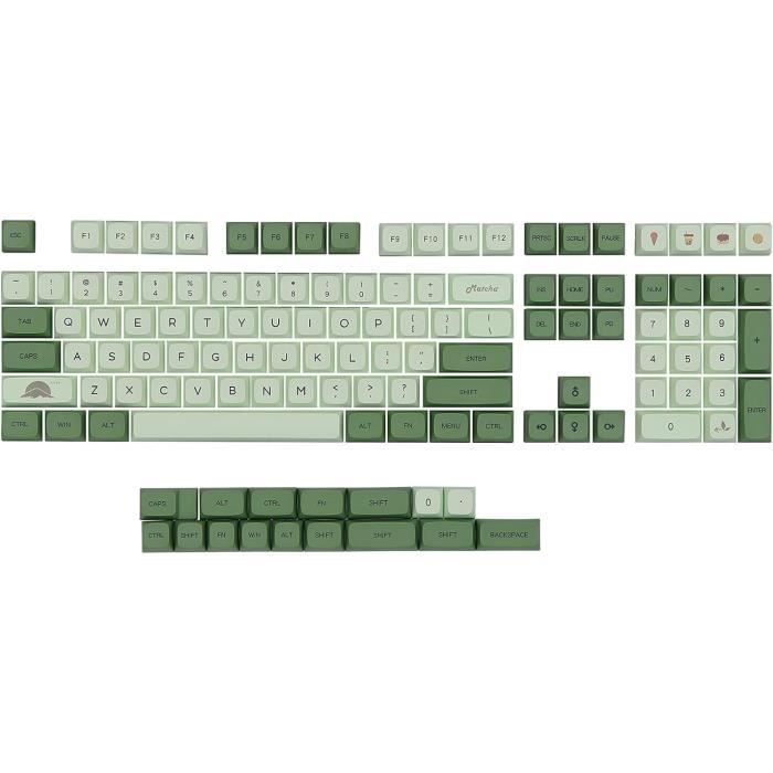 Matcha 124 Touches Keycaps, Xda Pbt Dye Sublimation Keycaps Set Pour ...