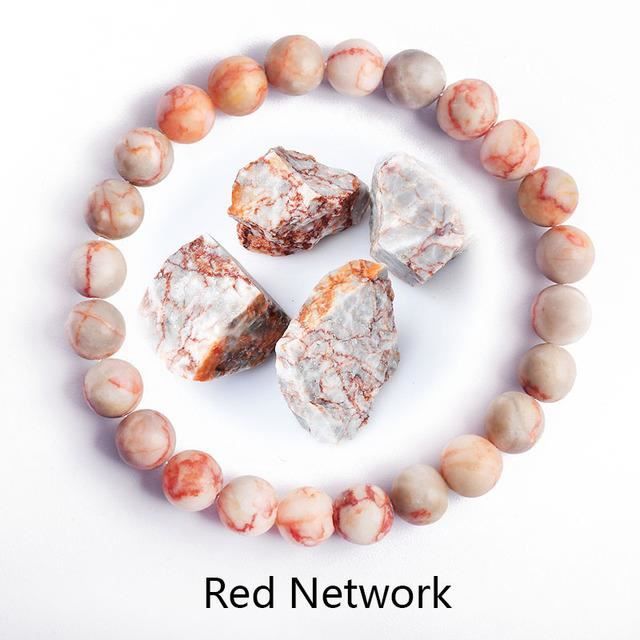 Bracelets en pierres naturelles,12 Red Network-8mm Beads-21cm(8.27inch ...