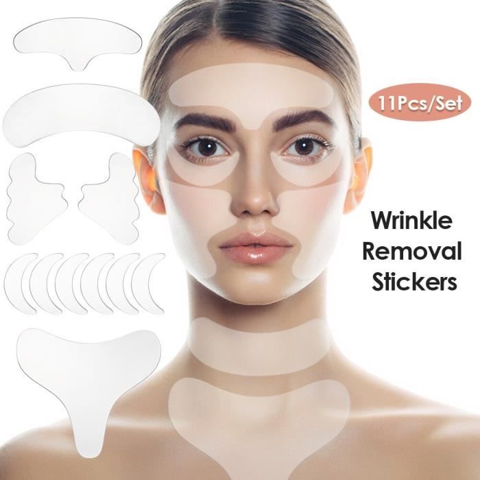 Autocollants Anti-rides réutilisables en Silicone, Patch de soins Anti-âge pour le visage, le ...