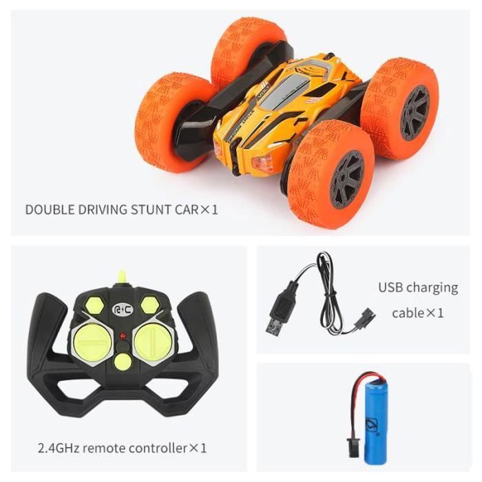Jouet Voiture Electrique Radiocommandée Double Face Véhicule De Véhicule Inversé Jouet Pour ...