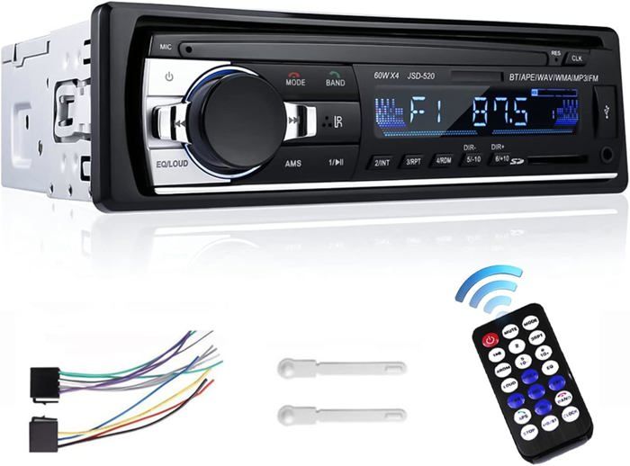 Autoradio Bluetooth Mains Libres 1 Din Radio Voiture Récepteur avec Lecteur MP3/WMA/FM/USB ...