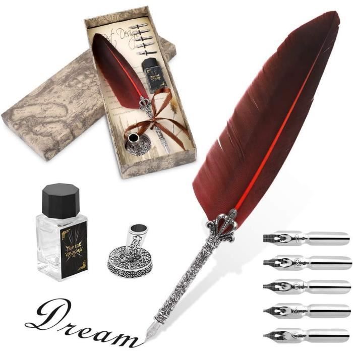 0.5Mm Stylo Dip À Plume Avec Pot D'Encre, Rétro Plume Calligraphie Avec ...