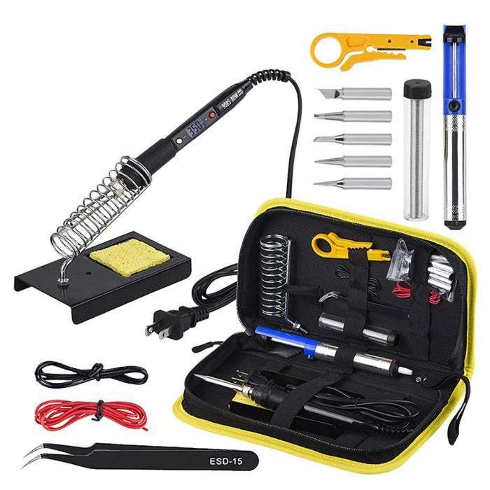 8 en 1 fer à souder kit 60W Station de Soudage Pompe Etain Soudure Electronique température ...