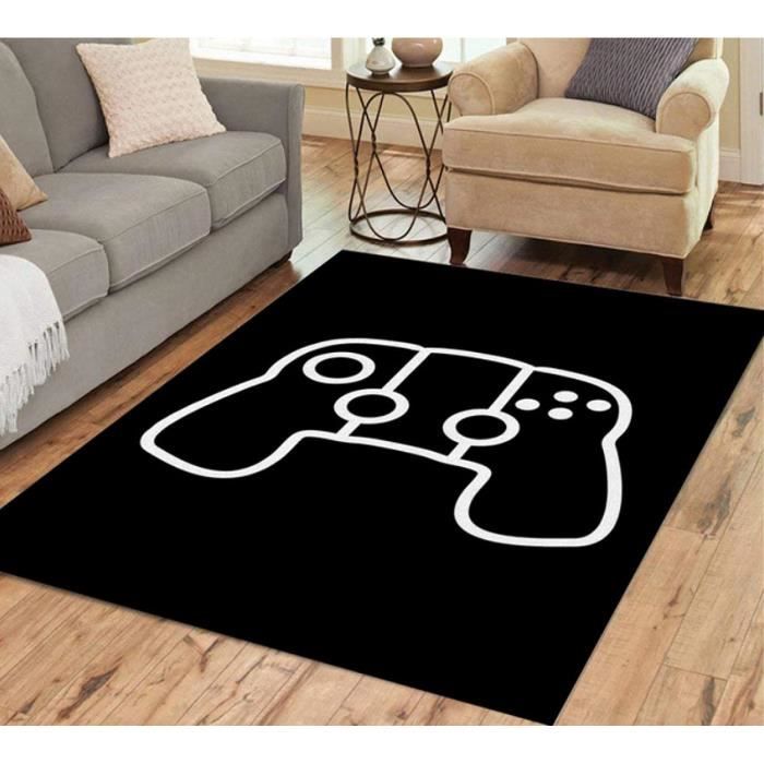 Tapis Playstation Gamer Motif Noir et Blanc - 100x150cm - Polyester ...
