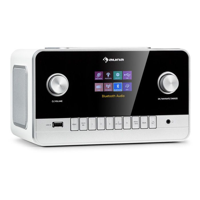 Radio Connectee Internet WiFi - Auna - DAB+ UKW - Tuner HiFi - Blanc ...