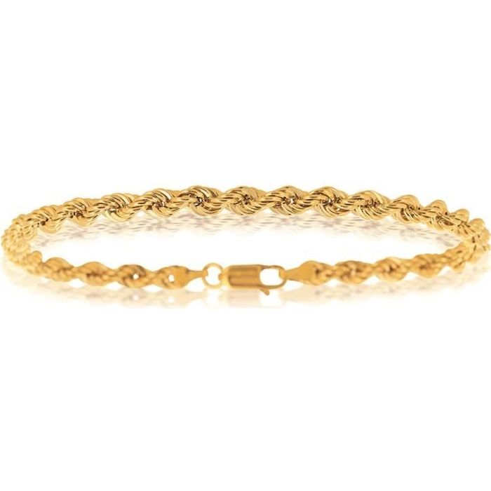 Bracelet Maille Corde Or Jaune 18 Carats - Achat / Vente maillon de ...