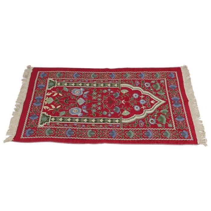 ETO- Tapis de prière Musulman Portable Brodé Floral Exquis Mat Culte ...