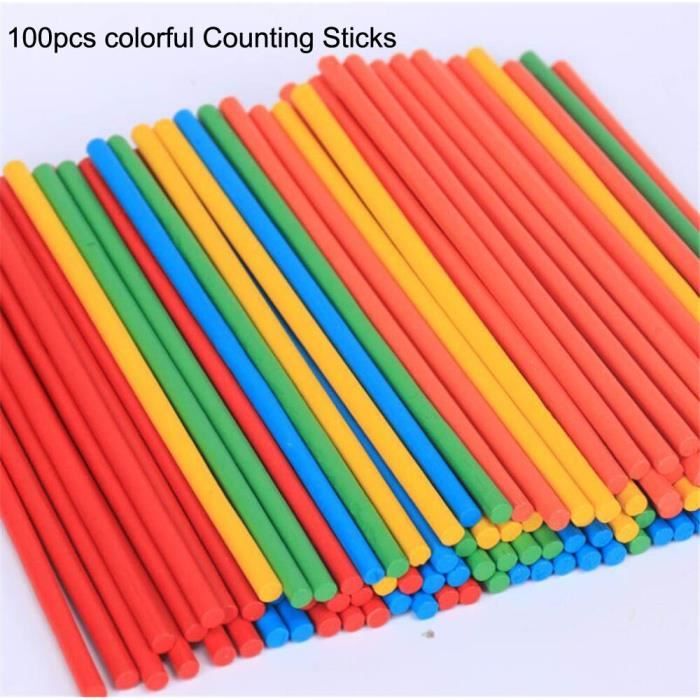100pcs Colorful Bamboo Counting Sticks Mathematics Teaching Aids ...