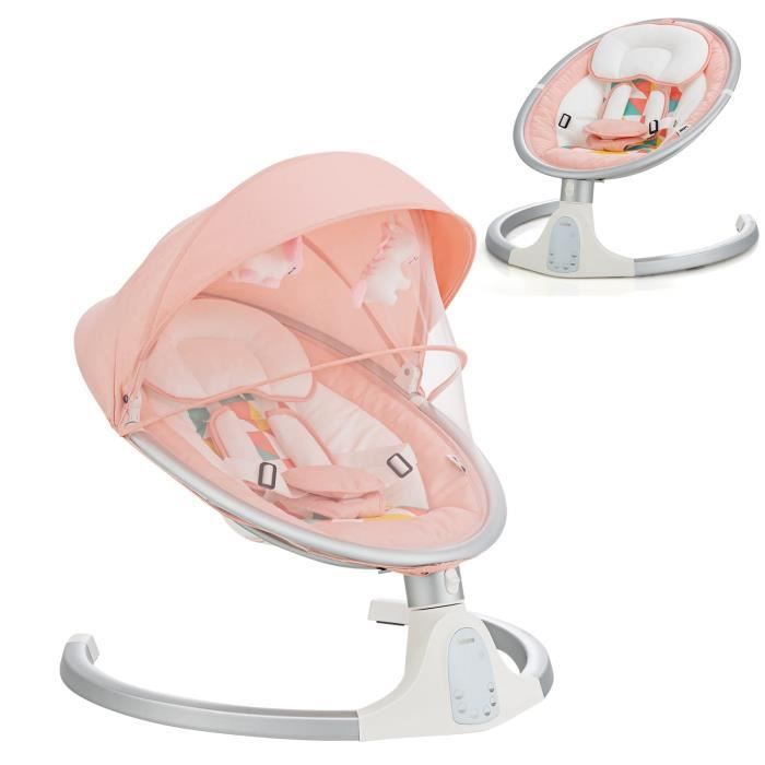 DREAMADE Transat Bébé Électrique avec Télécommande, 5Amplitudes de ...