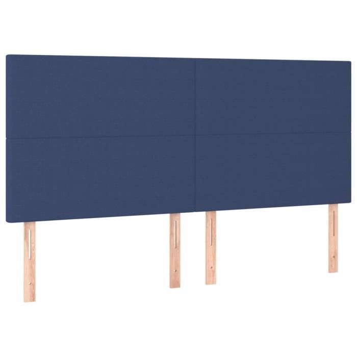 Têtes de lit 4 pcs Bleu 100x5x78/88 cm Tissu A3116080 111640 ...