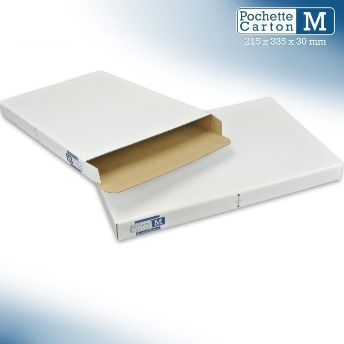 25 Boîtes - Pochette Carton M - hauteur 3cm - Cdiscount Bricolage