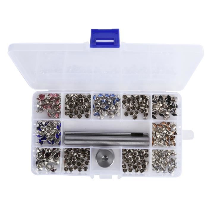 ESTINK Ensemble de rivets goujon strass Strass Stud Rivet Set ...