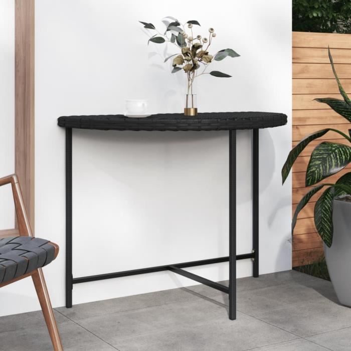 SWT Table de jardin Noir 100x50x75 cm Résine tressée 85670 - Cdiscount ...