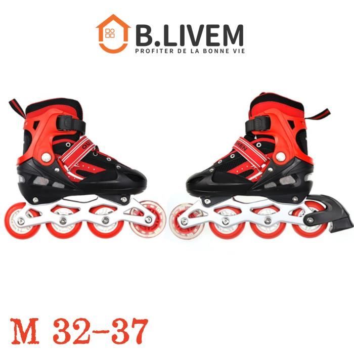 Patins à roulettes à 4 roues - B.LIVEM - Réglables - Enfants - M (32-37 ...