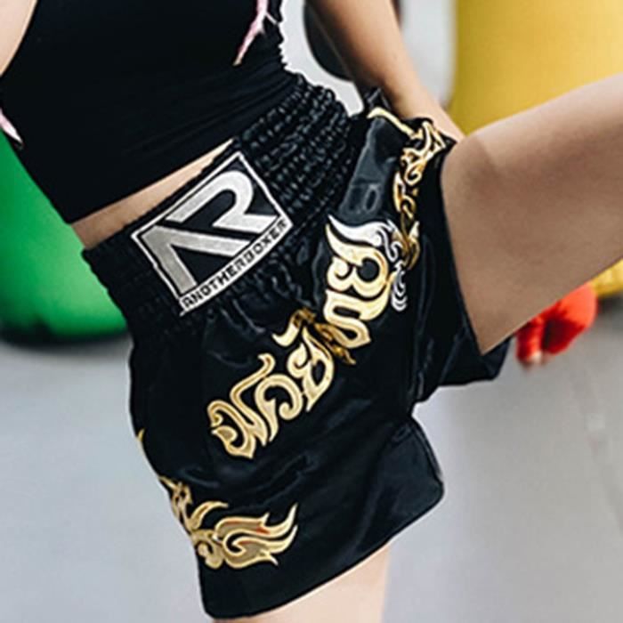 SHORT DE BOXE - SHORT SPORT DE COMBAT Shorts de boxe, style-Black ...