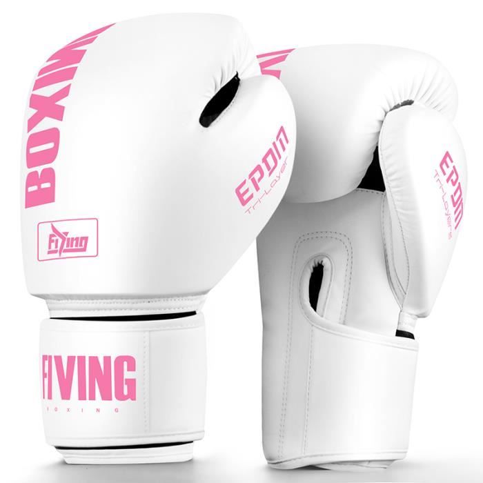 FIVING gants De boxe en cuir PU pour hommes et femmes Muay Thai Guantes ...